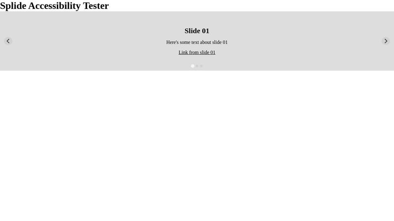 Splide Accessibility Tester - With Links
