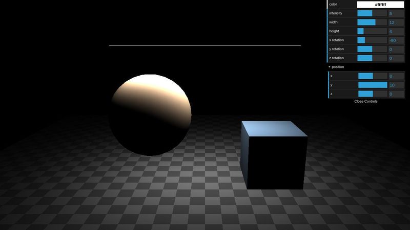 Three.js - Lights - RectArea