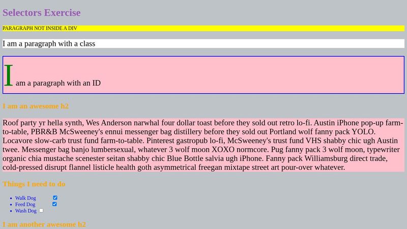 Challenge: CSS Selectors