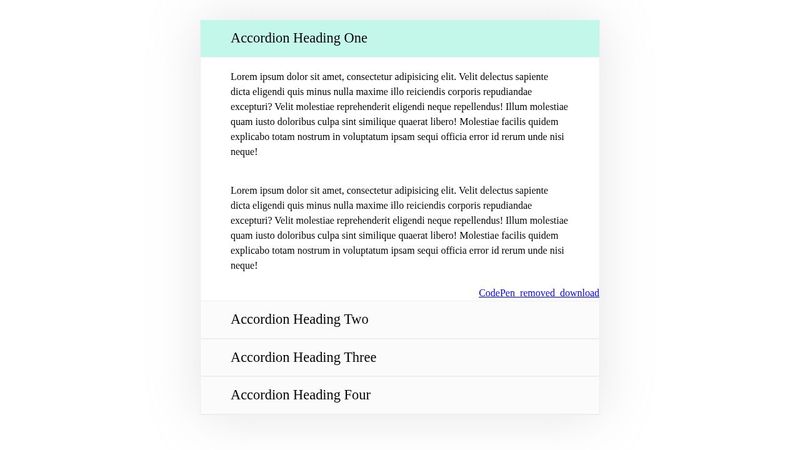 Pure CSS Accordion (Checkbox Hack)