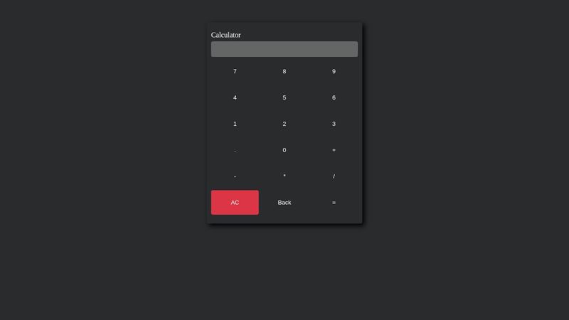 Simple calculator using HTML,CSS and JavaScript V3