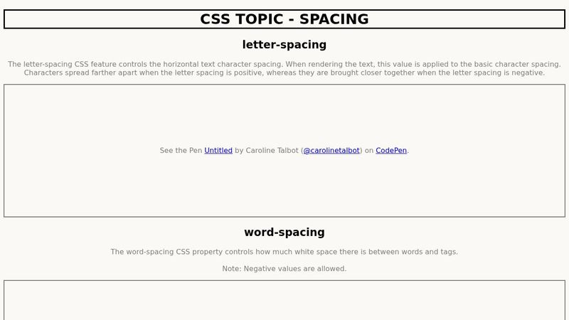 CSS Topic - Spacing