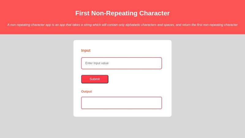 Andela Interview Code Challenge - First Non-Repeating Character