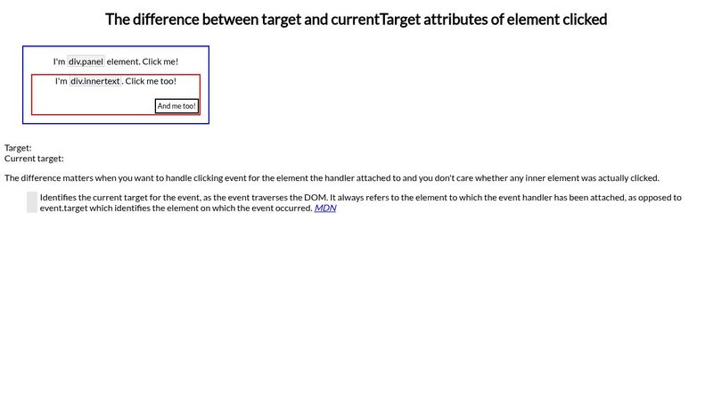 webMechanics: JS events: target vs currentTarget