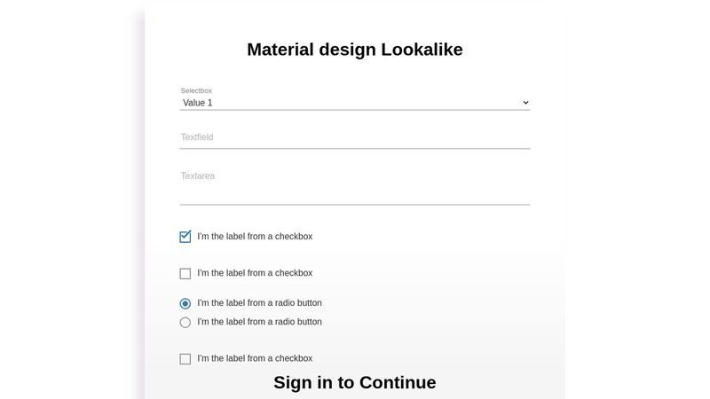 Material design form