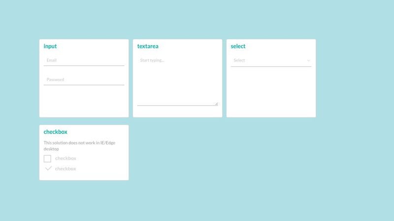 semantic ui material design - like css inputs (expanded)