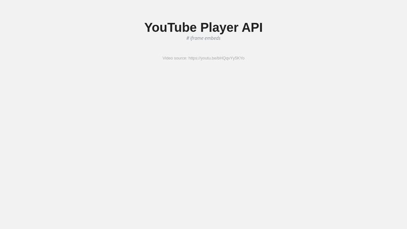 YouTube Player API