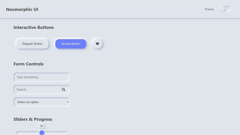 Neumorphic UI Web Components
