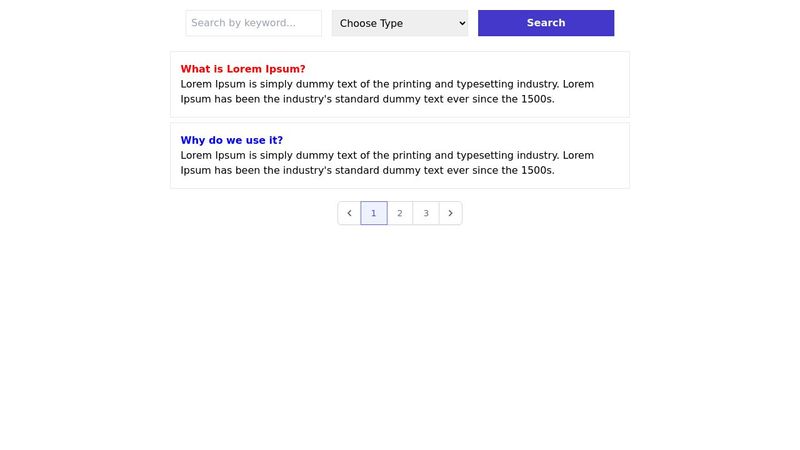 Search, Filter and Pagination in Vanilla JavaScript