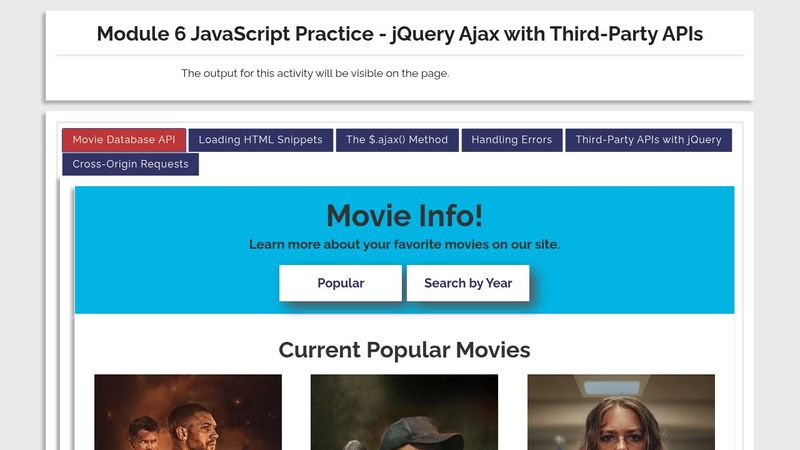 Module 6 Coding Activity - jQuery Ajax with Third-Party APIs