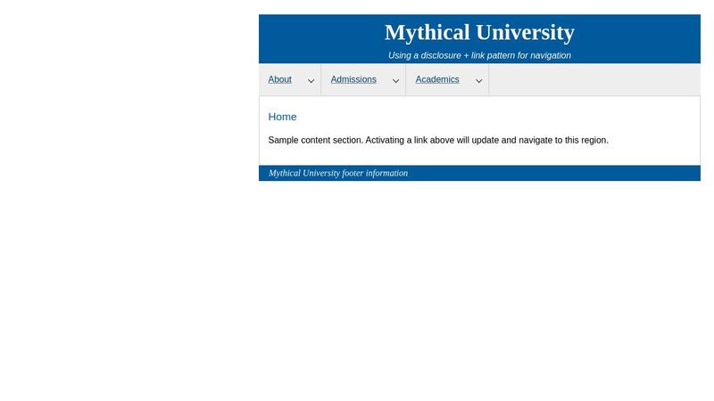 Example Disclosure Navigation Menu with Top-Level Links