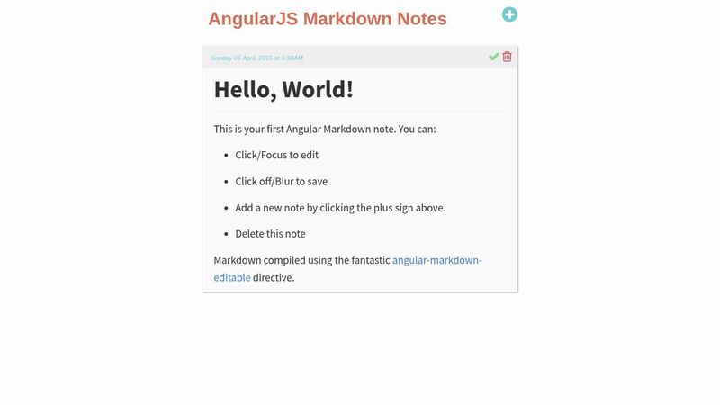 AngularJS Markdown Notes App