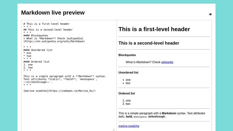 Markdown Live Preview