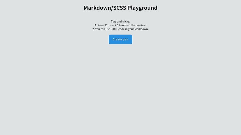 Markdown/SCSS Playground