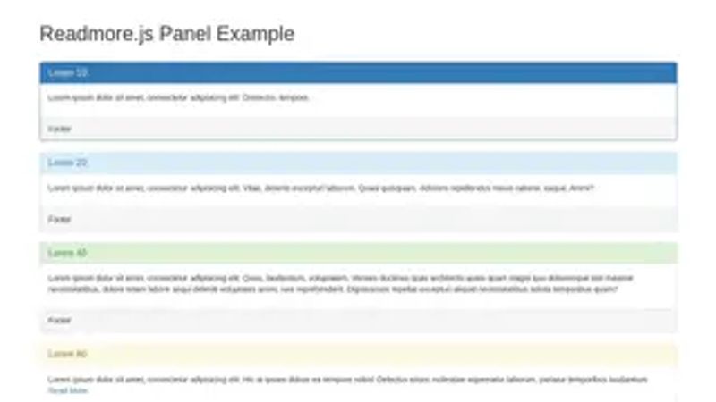 BS3 - Panel + Readmore.js