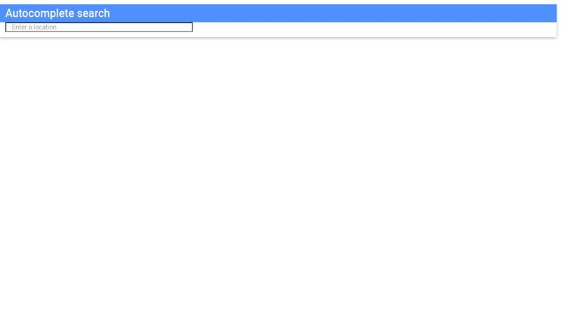 Autocomplete search - Google Maps