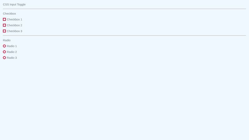 CSS - Checkbox / Radio Toggle
