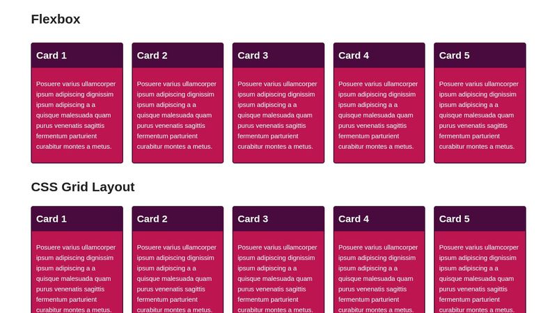 CSS Grid: Demonstration of key difference between grid and flexbox