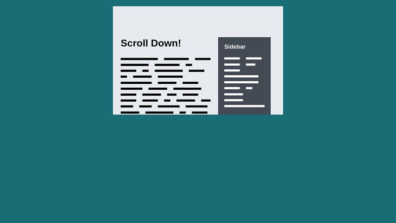 Sticky Position, Scrolling Boxes