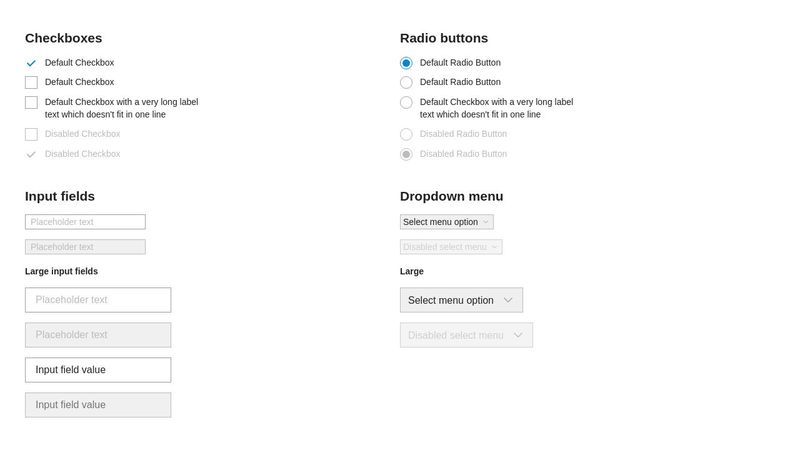 Form Elements -Check box, Radio buttons, input fields, select menus
