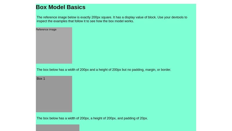 Simple Box Model Examples