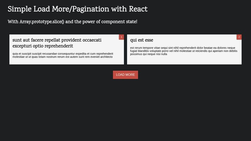 Simple Load More/Pagination with React
