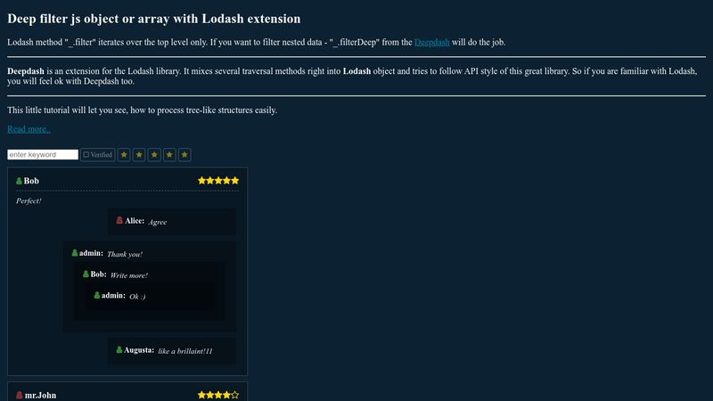Deep Filter Js Object Or Array With Lodash Complete 4188