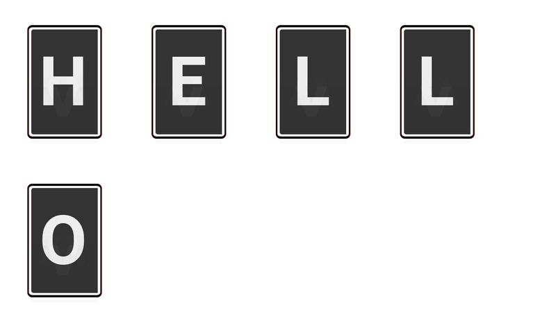 CSS Destination board Split Flap text