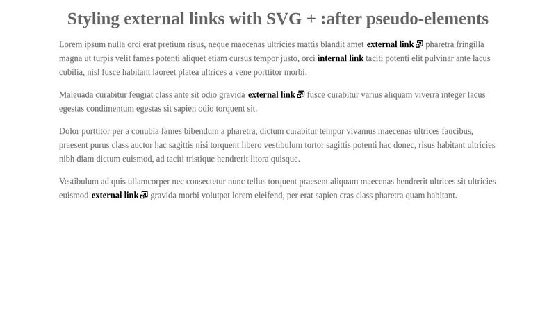 Styling external links with SVG + :after pseudo-elements
