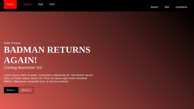 Netflix website clone (HTML, CSS)