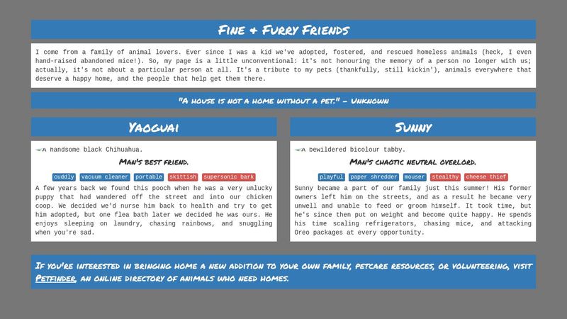 FCC Project #1 - Tribute Page