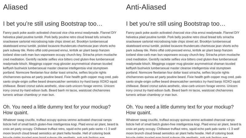 Aliased vs Anti-Aliased Text