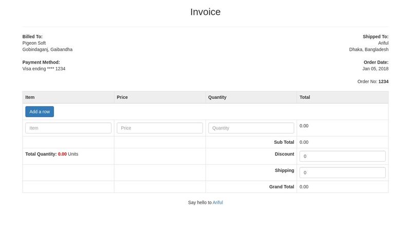 invoice maker jquery