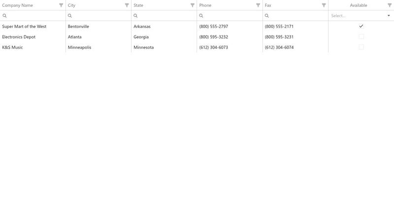 DevExtreme - HTML5 JavaScript Data Grid