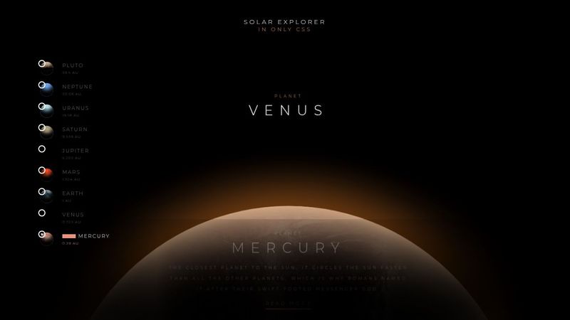 Solar System Explorer in CSS