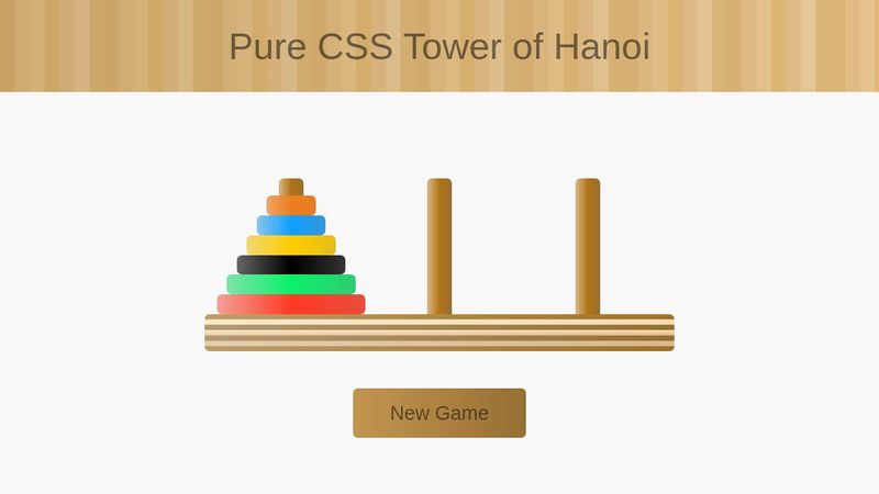 Pure CSS Tower of Hanoi