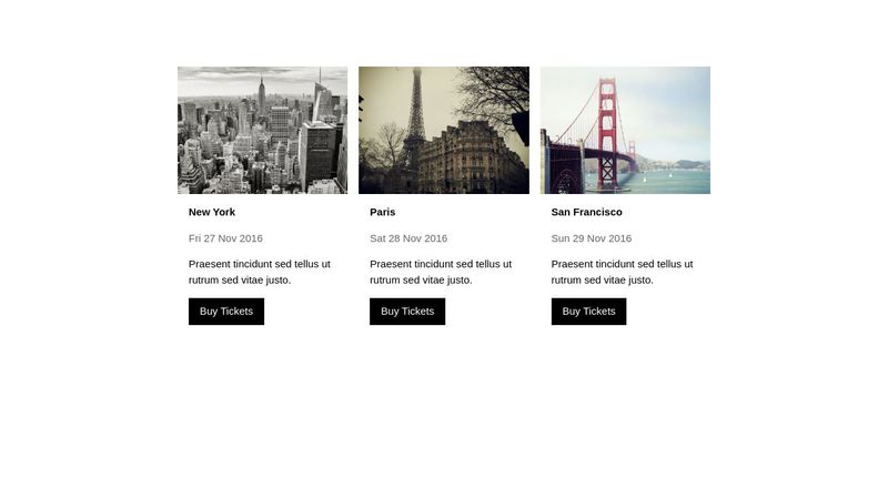 Event List using w3css