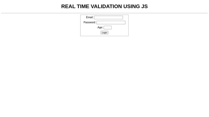 Real-time Form validation & JS as external file