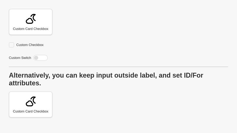 Custom checkboxes css