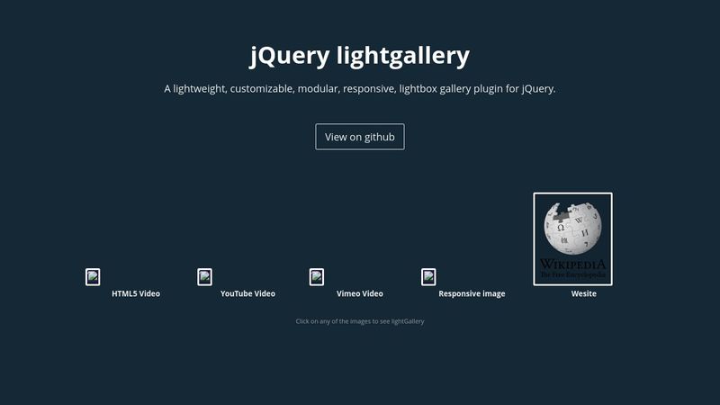 lightGallery all type of contents in single gallery