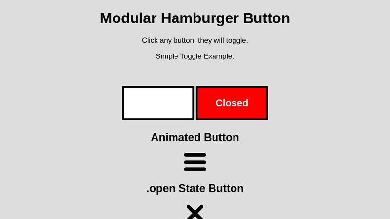 (Pure CSS) Modular Hamburger Button