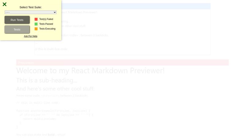 React Markdown Previewer