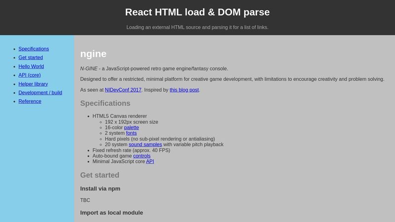 React HTML load & DOM parse