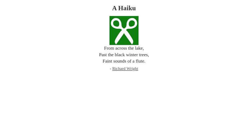 A Haiku - Text formatting, image, anchor, text styles