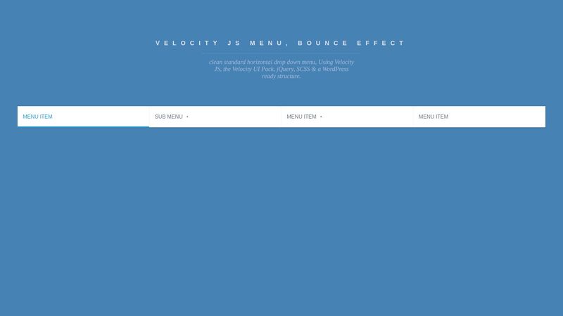 Velocity JS Drop Down Menu, bounce effect
