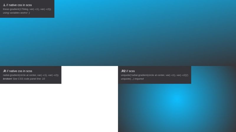 CSS4 Variables in Gradients in Sass