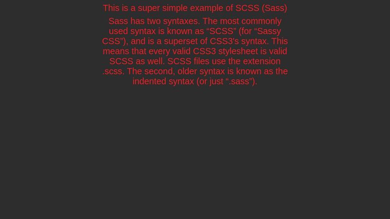 Simple SCSS
