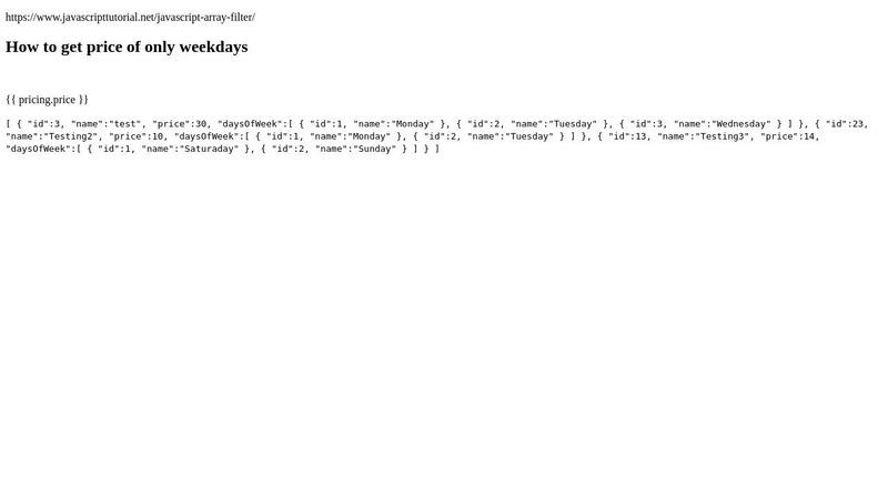 Javascript object Array filter/map