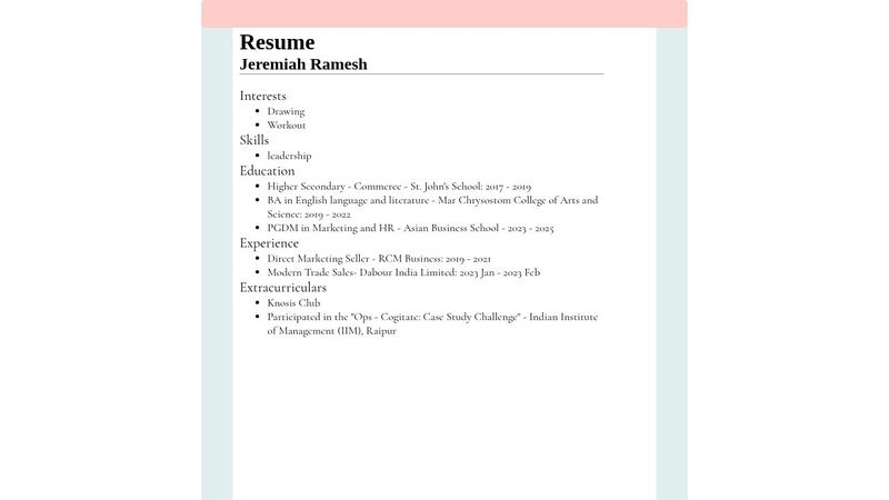 A simple HTML Resume