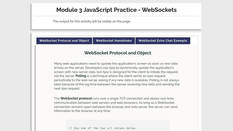 Module 3 Coding Activity - WebSockets - 2-6-24
